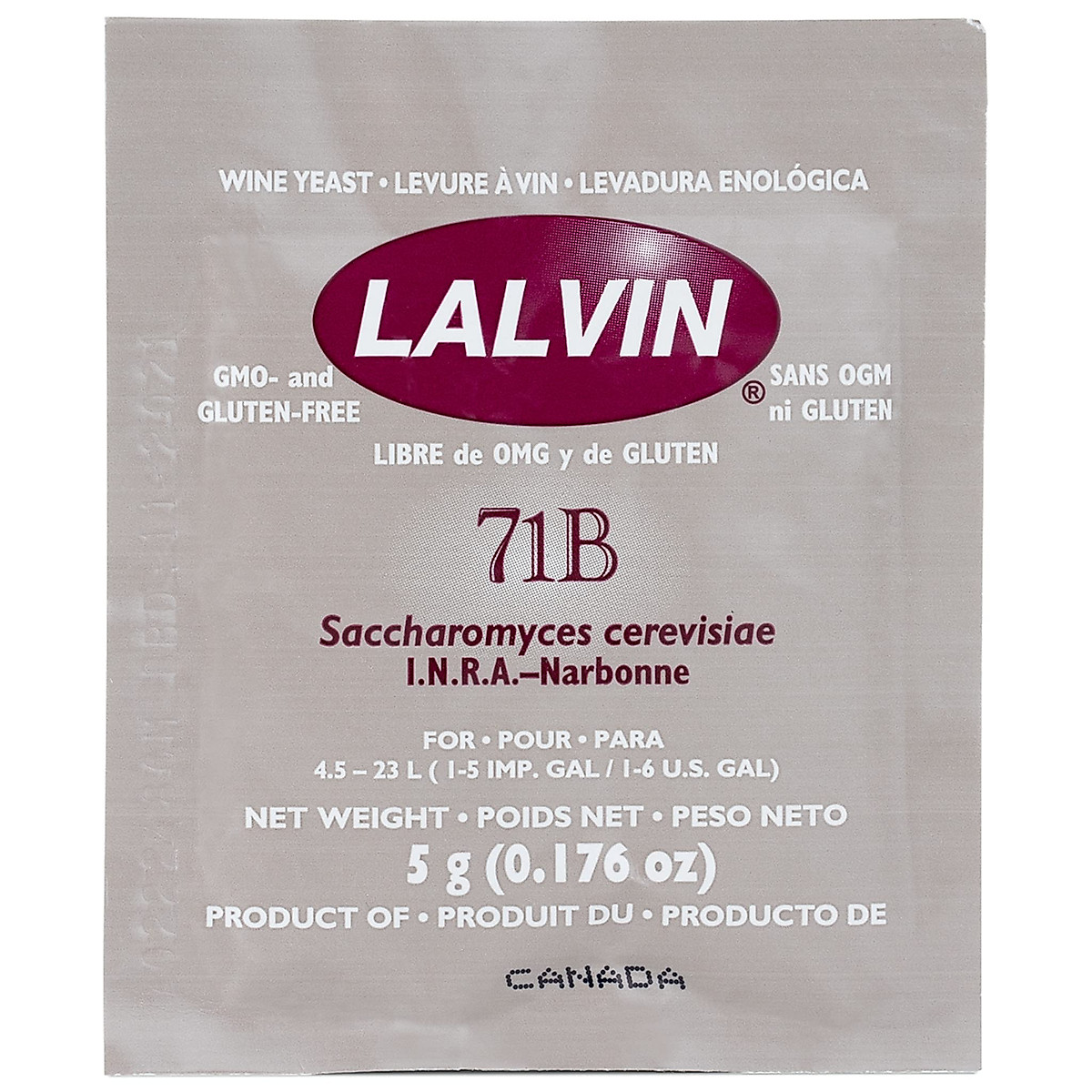 Lalvin 71B Wine Yeast (10 Pack) - Make Wine Cider Mead Kombucha At Home - 5 g Sachets - Saccharomyces cerevisiae - Sold by CAPYBARA Distributors Inc.