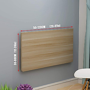 Solid Wood Folding Wall-Mounted Table, Drop-Leaf Home Office Table, Space Saving Hanging Table for Study, Bedroom Or Balcony