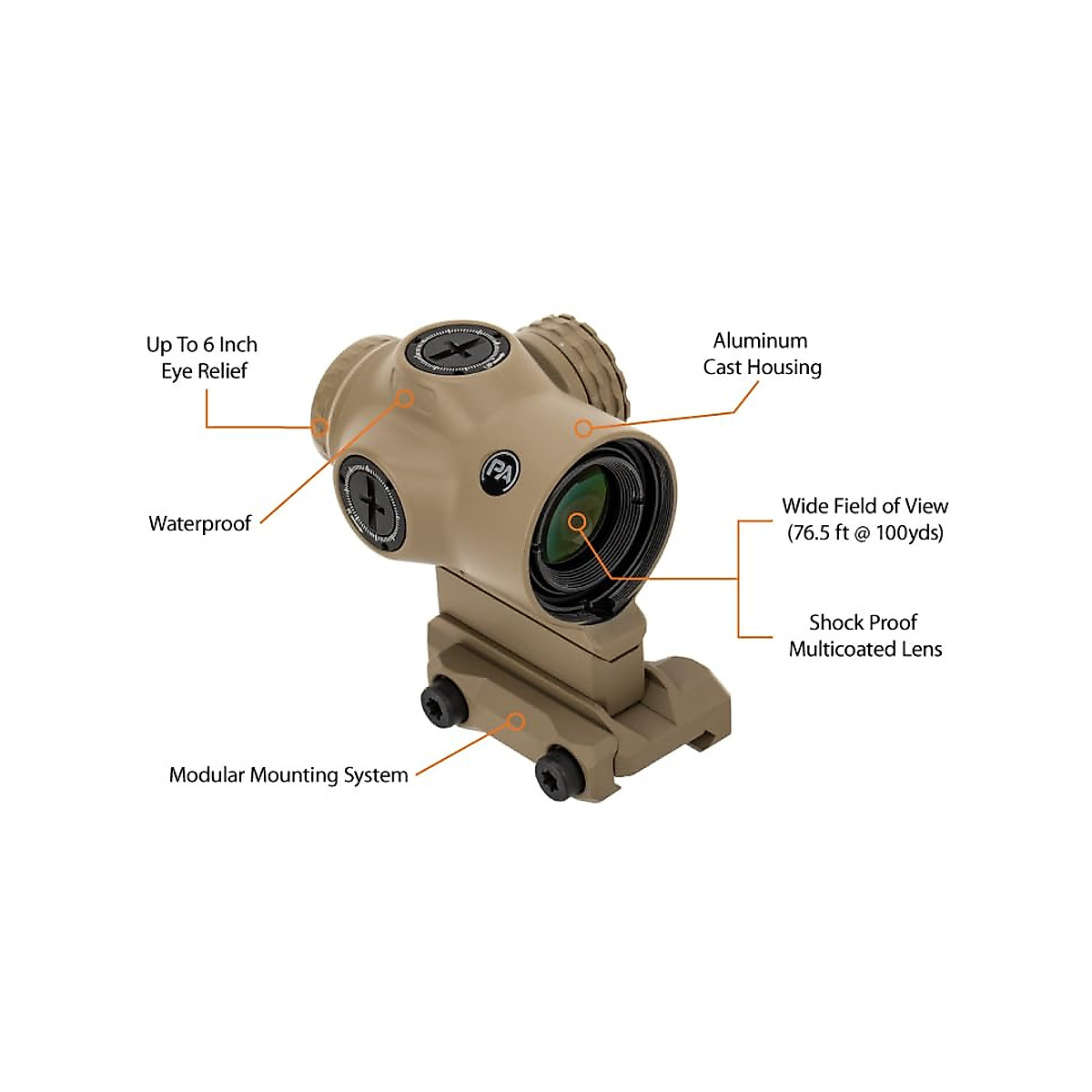 Primary Arms SLX 1X MicroPrism with Red Illuminated ACSS Cyclops Gen II Reticle - Flat Dark Earth