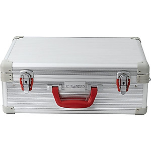 JC Barber 6 Clippers Sliding Tray Hard Travel Storage Case Organizer for Hair Stylist Supplies Combs Shears Trimmers Scissors. Professional Barber Travel Suitcase. Salon Hair Cutting Grooming Kit