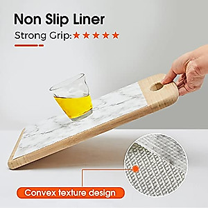 Drawer and Shelf Liner for Kitchen Cabinet: Non Adhesive Fridge Liner Washable Reusable Easy to Clean Strong Grip Liner for Cabinets, Dresser, Bathroom Cupboard Drawers, White Marble (12 in x 10 FT)