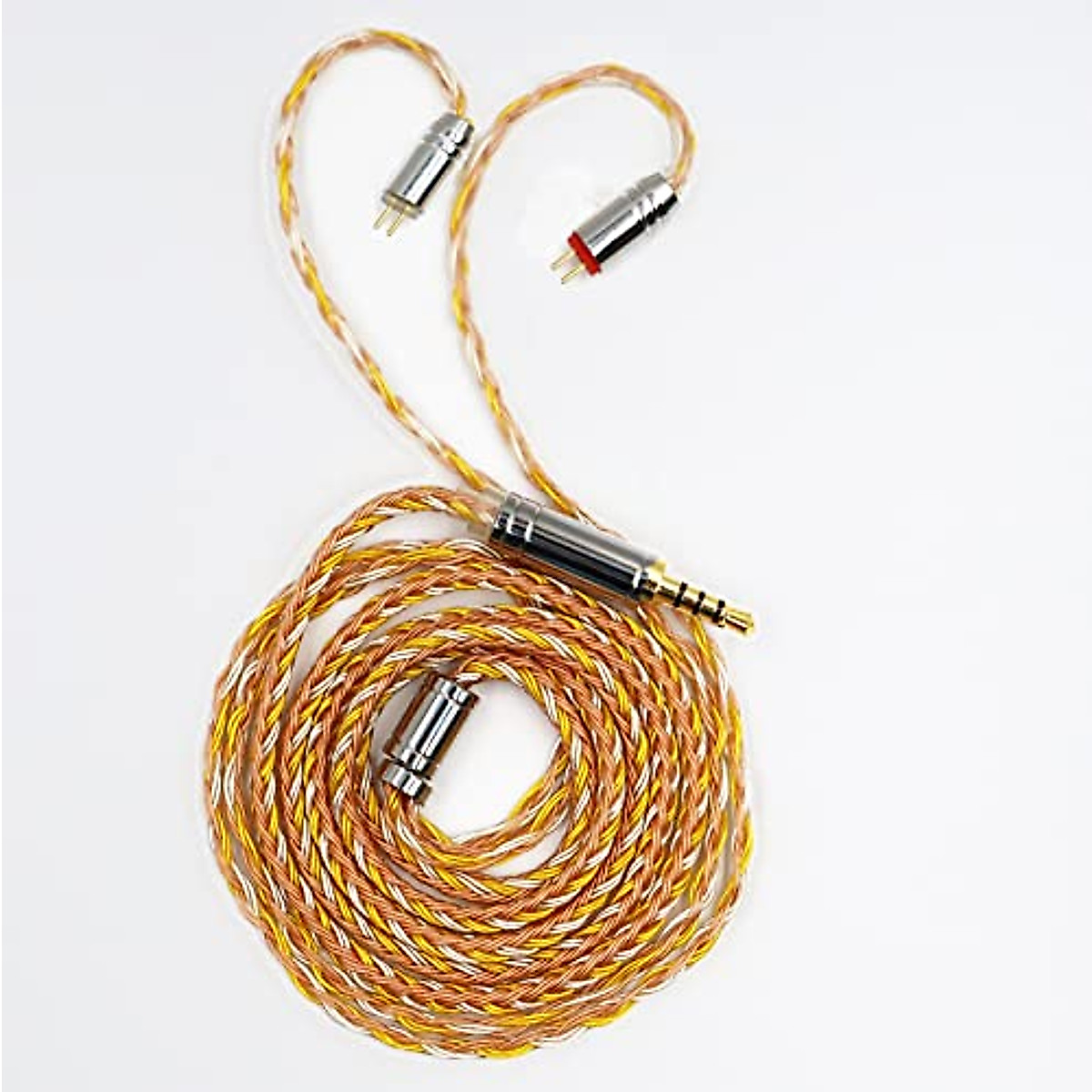 FEDAI Earphone Cable Upgrade 16 Core Silver Plated Copper Cable HiFi Headphones IEM Cable with 2 Pin for ES4 ZST ZSN AS10 ZS10 CCA C10 C16 ZSX ZS10 PRO AS16 ZSR TRN V80 V90 BA5C12(2.5mm,2pin)