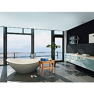 House Ur Home Shower Bench Seat Wooden Spa Bath Deluxe Organizer Stool with Storage Shelf for Seating Chair Perfect for Indoor Or Outdoor - Plus Free Value Gift Including