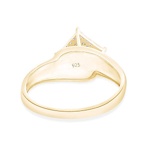 Jewel Zone US Natural Diamond Accent Engagement and Wedding Fashion Ring in 14k Gold Over Sterling Silver (0.03 Ct)