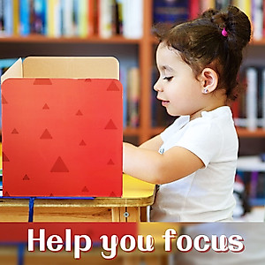 Eersida School Privacy Boards Cardboard Desk Dividers for Students Classroom Privacy Folders Study Carrels, Keep Eyes from Wandering During Tests, Reduce Distractions, 6 Colors (24)