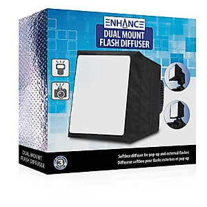 ENHANCE Camera Light Diffuser Softbox for Pop Up and External Speedlites with Foldable, Universal Design, Compatible with Neewer, Altura, Youngnuo, Canon, Nikon, and More Speedlite Flashes