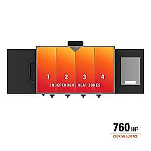 Blackstone 36" Cooking Station 4 Burner Propane Fuelled Restaurant Grade Professional 36 Inch Outdoor Flat Top Gas Griddle with Built in Cutting Board, Garbage Holder and Side Shelf (1825), Black