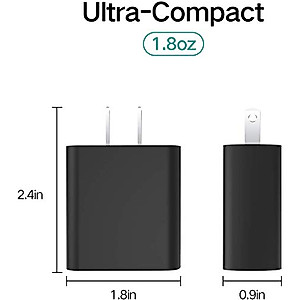 JDB QC 3.0 USB Wall Charger QC 3.0 Fast USB Wall Adapter Fast Charging Block Compatible with Wireless Charger iPhone,iPad,Samsung and More 2-Pack