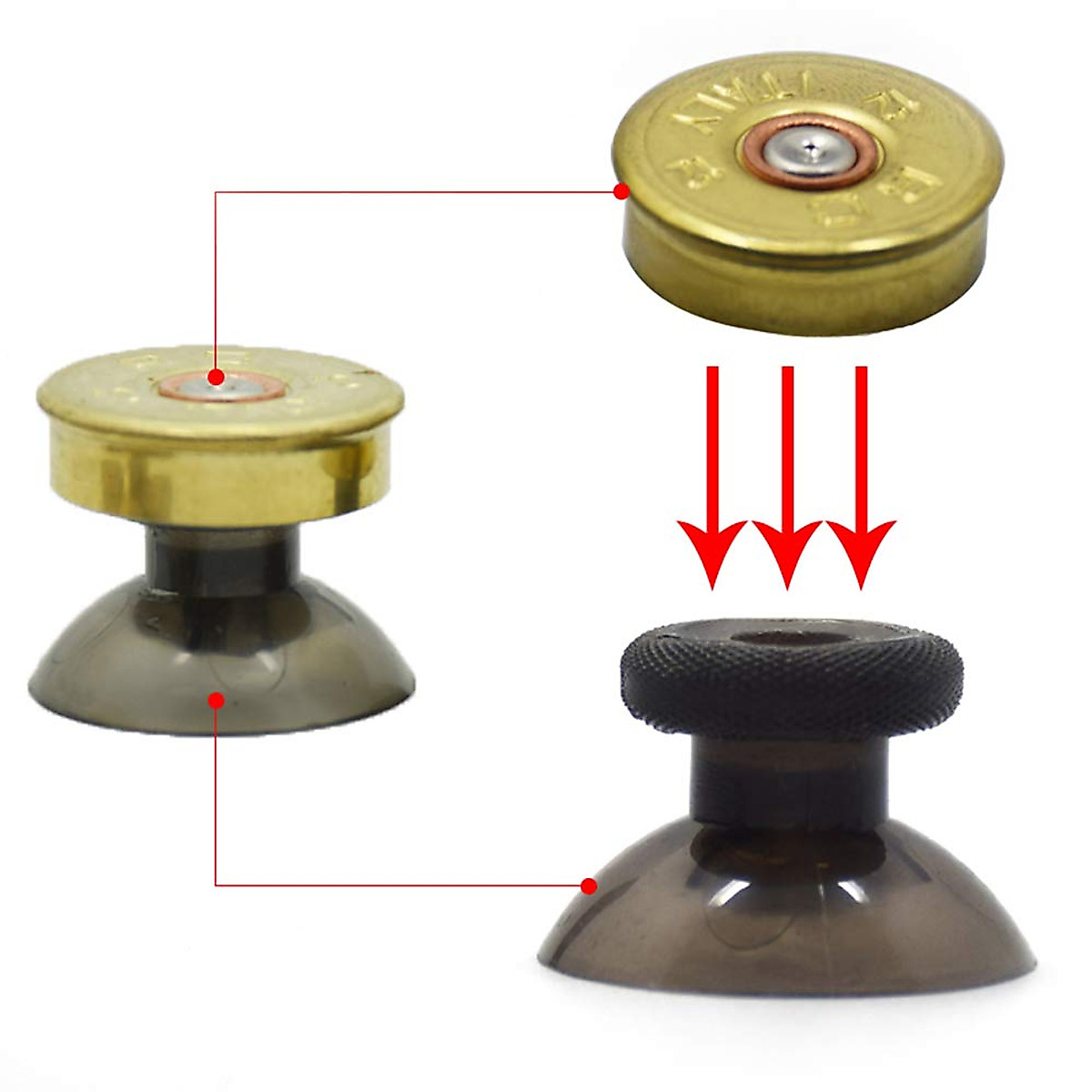 TOMSIN Metal Buttons for PS4 Controller, Aluminum Metal Thumbsticks Analog Grip & Bullet Buttons & D-pad for PS4 Controller (Metal Purple)