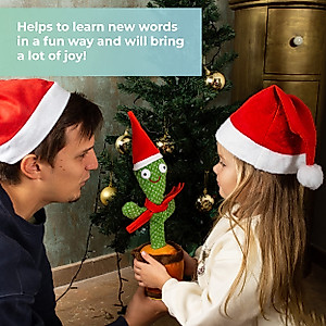 Chuchik Dancing Talking Cactus Toy for Babies - 60 Songs, 3 Changeable Outfits, Glowing LED Lights (1 Pack)