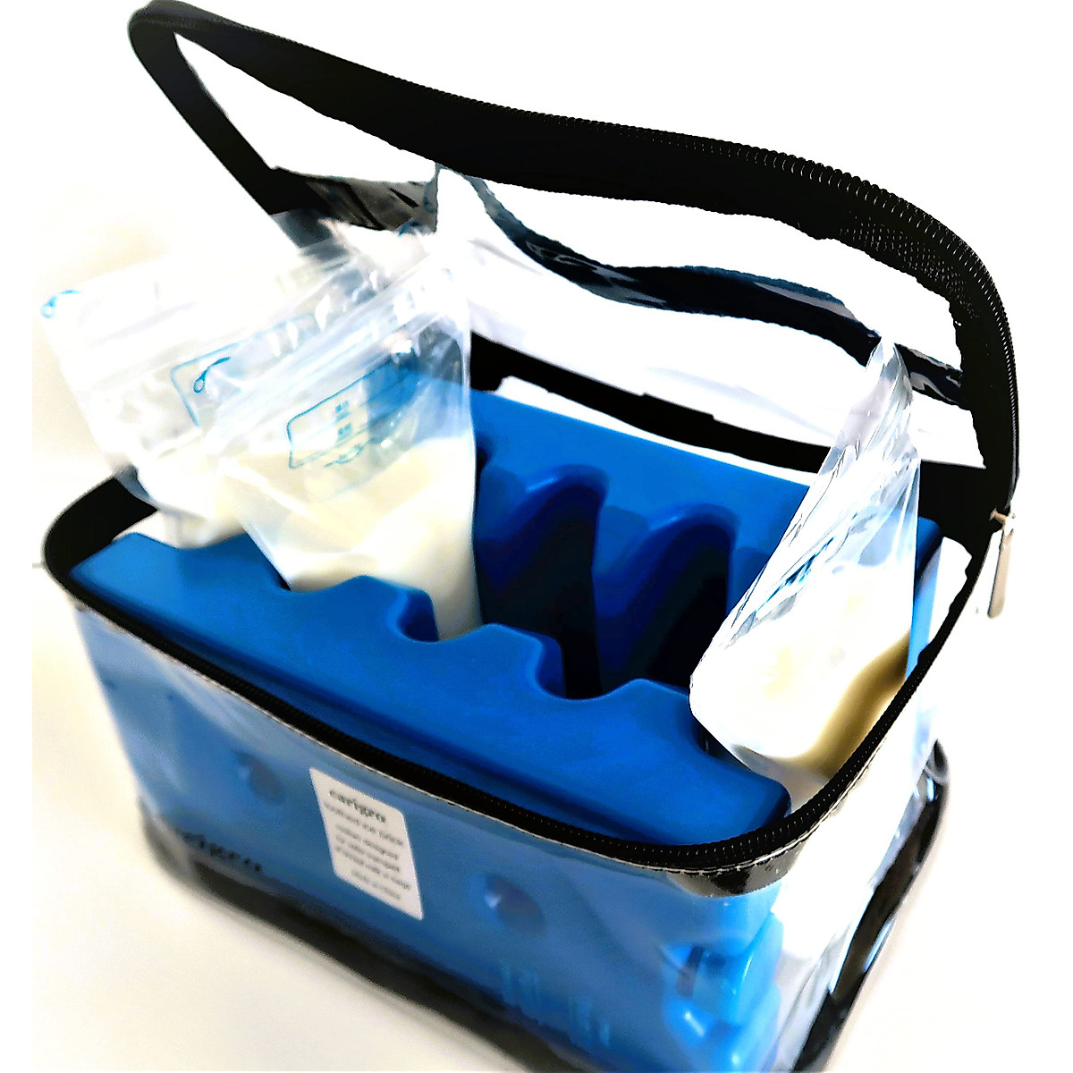 Ice Pack and Safety Case Set for Breastmilk Bags - carigro Brand - Insert for Breastmilk Cooler Bag (3 Items)
