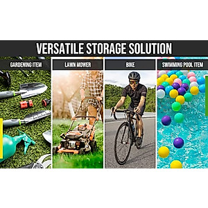 MeeA Outdoor Bike Cover Storage Shed Tent,210D Oxford Thick Waterproof Fabric, Fiberglass Frame (Black)