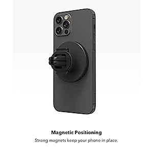 mophie snap Vent Mount - Magnetic car Mount Compatible with Any Smartphone - Made for Smartphones, iPhone, Google Pixel, Samsung Galaxy, Qi-Enabled Devices - Black