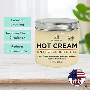 Radha Beauty Hot Cream - 100% Natural Thermogenic Cream, Increase Sweat and Shed Excess Water During Exercise. for Men and Women - Deep Tissue Massage Muscle Relaxer