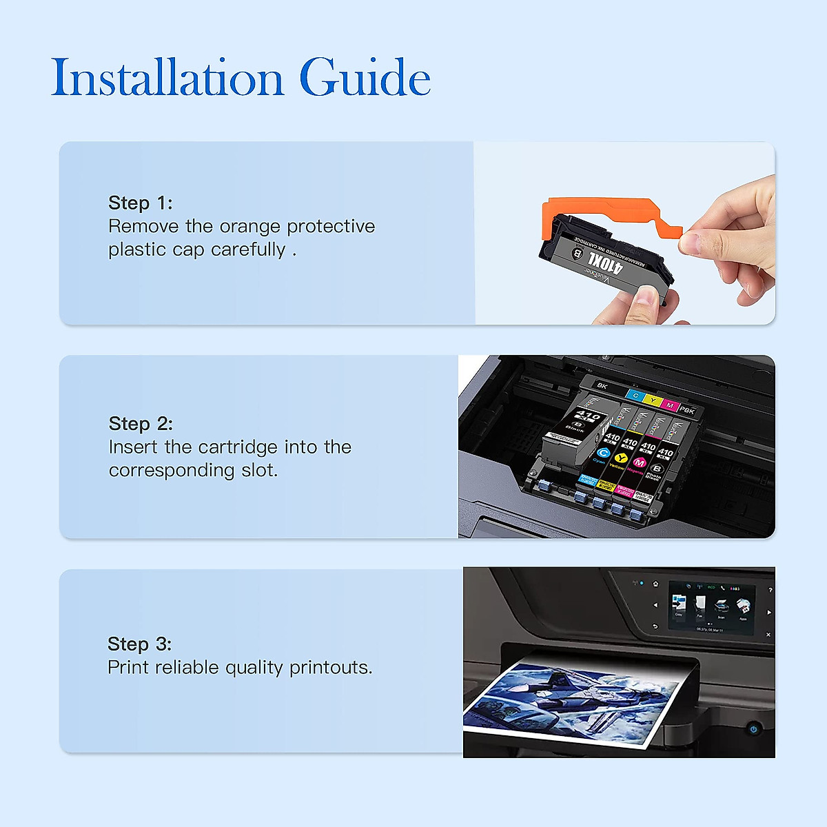 Valuetoner Remanufactured Ink Cartridge Replacement for Epson 410XL 410 XL T410XL High Yield to use with Expression XP-7100 XP-530 XP-630 XP640 XP-830 XP635 Printer (5-Pack)