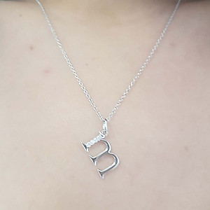 Dazzlingrock Collection 0.05 Carat (ctw) 18K Diamond Lowercase Letter 'm' Initial Pendant, White Gold