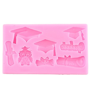 ZiXiang Graduation Silicone Mold Doctoral Cap Silicone Molds Diploma Scroll Graduate Fondant Mold Certificate Candy Molds Doctoral Hat Chocolate Mold For Cupcake Cake Decoration Set Of 3