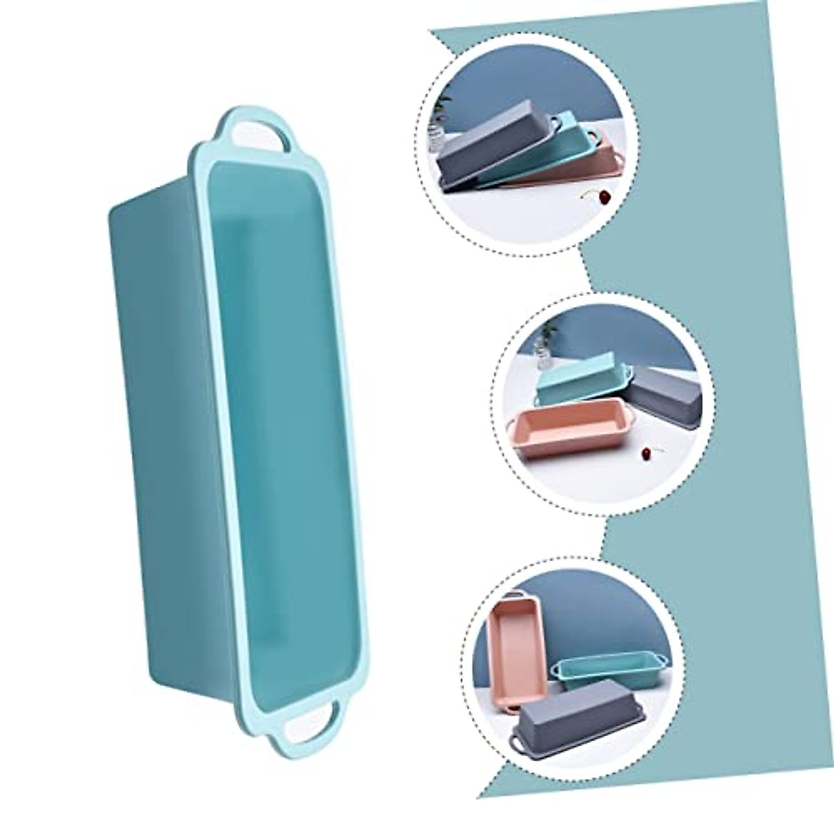 Cabilock 1pc Cake Mold Pizza Tray for Oven Square Silicone Mold French Bread Loaf Muffin Pan Nonstick Broiler Pan for Oven Silicone Toast Loaf Pan Baking Mold for Home Durable Cake Mold Pie