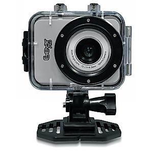 Gear Pro Sports Action Camera - HD 1080P Mini Camcorder w/ 12 MP Cam, 2.4" Touch Screen USB SD Card HDMI, Battery - Waterproof Case, USB Cable, Wireless Remote Control, Mount - Pyle GDV285SL (Silver)