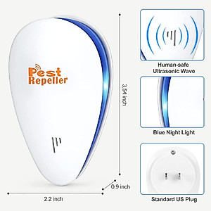 Ultrasonic Pest Repeller - 6 Pack, Electronic Mouse Repellent, Indoor Rodent Repellent，Rat Repellent Plug in，Insect Repellent，Pest Control for Mosquitoes，Ants，Mice，Squirrel,Fly，Cockroaches
