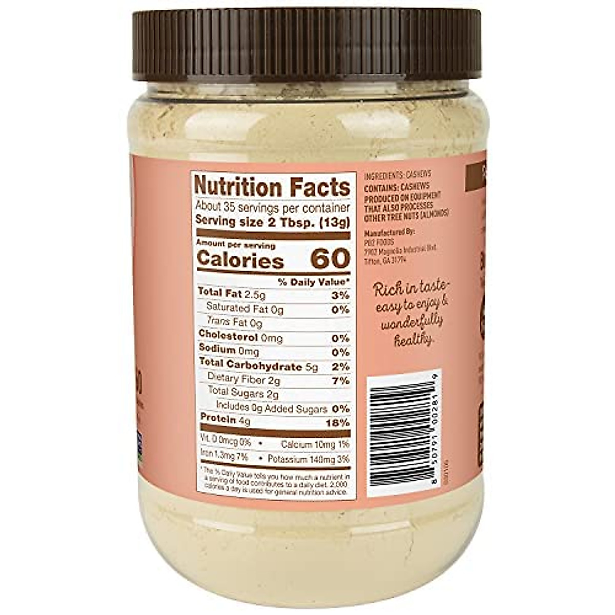 PB2 Powdered Cashew Butter - Cashew Powder with No Added Sugar or Salt [1lb Jar]