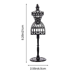 Gadpiparty Skirt Hangers 6 Pack Mini Mannequins Detachable Dress Forms Plastic Doll Clothes Mannequin Display Support Holder for Doll Dress Model Stand (8.5inch, Black) Dress Form