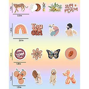 Benresive 50 Pcs Cute Stickers for Teens, Water Bottle Stickers, Preppy Boho Aesthetic Sticker Packs, Vinyl Waterproof Scrapbook Laptop Bulk Stickers for Adults Girls Kids