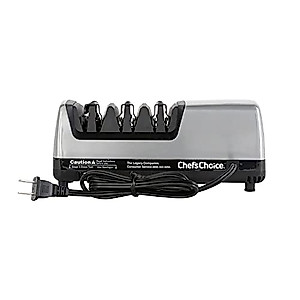 Chef'sChoice EdgeSelect Professional Electric Knife Straight and Serrated Knives Diamond Abrasives Patented Sharpening System, 3-Stage, Metallic