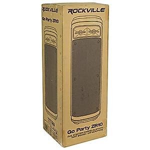 Rockville Go Party ZR10 Dual 10" Portable Wireless LED Bluetooth Speaker+UHF Mic