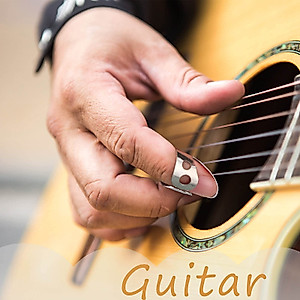 6 Pieces Banjo Finger Picks Set, Including Stainless Steel Finger Picks and Thumb Picks, Metal Finger Picks Adjustable Bass Finger Picks for Guitar, Banjos and Other Instruments (Silver, Agate Color)