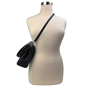 Kate Spade Leila Medium Pebbled Leather Shoulder Bag (Black)