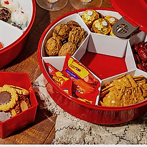 DOITOOL 1pc New Year Snack Tray Multi- Grid Food Serving Tray Plastic Candy Box Snack Box