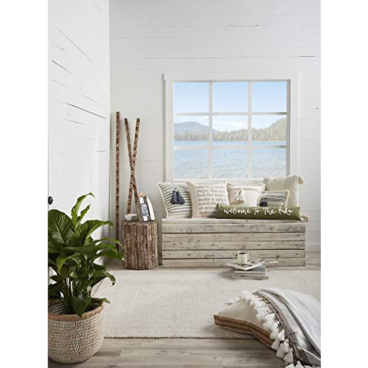 Mud Pie Tassel Fringe Pillow, Square, 20" x 20"