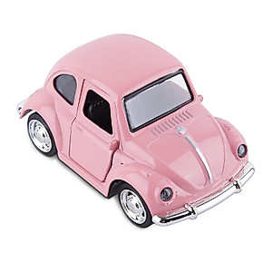 Berry President Die Cast Alloy Beetle Car Model, 1:36 Pullback Toy Vehicle with Opening Doors, Vintage Classic Car Toys for Kids and Adults