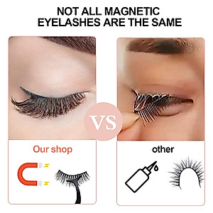 Magnetic Eyelashes Kit, False Eyelashes Natural Look, Magnetic Eyelashes with Eyeliner, 2 Magnetic Eyeliners & Tweezers
