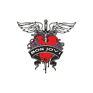 Bon Jovi Band Logo Wall Decor, This Iconic Rock Band Vintage Logo Wall Art is A Great Music Poster Print For Music Room, Office Decor, Modern Home Decor, And Man Cave Room Decor, Unframed - 8x10"