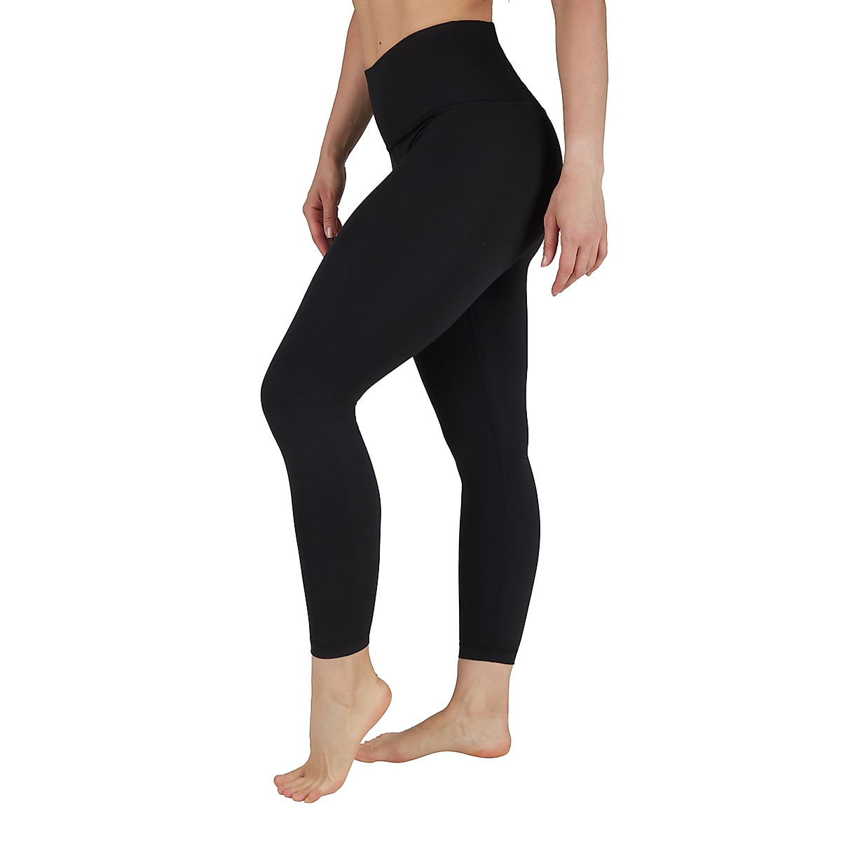 Yogalicious High Waist Squat Proof Criss Cross V-Back Ankle Length Leggings - Black - XL