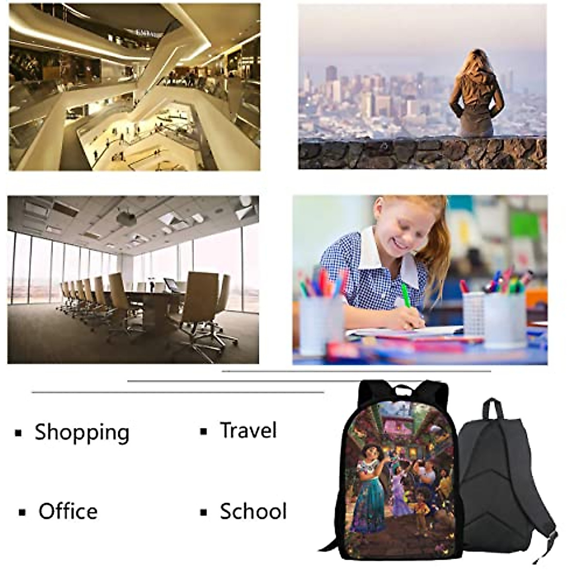 Kids Cartoon School Backpack Large Capacity Laptop Backpacks Lightweight Bookbag 3D Printed Casual School Bag