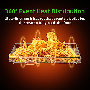 Air Fryer Basket for Oven, 304 Food-Grade Stainless Steel Wire Rack, Cost-Effective and 13.5 * 11.2in Large Size Oven Accessories, Cooking and Baking for Convection Toaster Oven