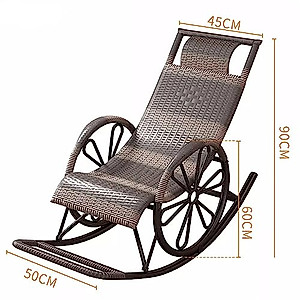 JHKZUDG PE Rattan Rocking Chairs,Zero Gravity Patio Chaise, All-Weather Wicker Rocker Chair with Steel Frame, Smooth Rocking Swing Glider Chair, for Porch Backyard Poolside,Green