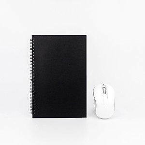 Ykimok 8.65 x 5.9 Inch 2 Pack College Ruled Notebook, Soft Black Cover Spiral Notebook, Memo Notepad Sketchbook, Students Office Business Diary Spiral Book Journal, 160 Pages, 80 Sheets