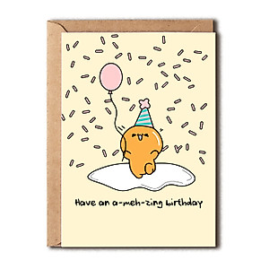 Have An A-Meh-Zing Birthday - Funny Birthday Card - Gudetama Card - Lazy Egg - Birthday Card - Cute Egg Card - Egg Birthday Card - Cute Birthday Card
