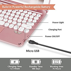LAVO-TECH Bluetooth Keyboard Case with Touchpad for iPad 9th 8th 7th Gen, iPad Air 3rd, iPad Pro 10.5", Wireless Smart Keyboard Case Auto Sleep/Wake Function 360° Full Protection Cover