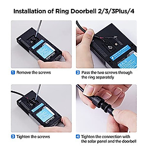 OLAIKE Solar Panel for Video Doorbell 4 & Doorbell 3/3 Plus & Doorbell 2, Weatherproof Continuous Charging,5V/3.5W (Max) Output, with 4M/13ft Power Cable (No Include Camera), Black