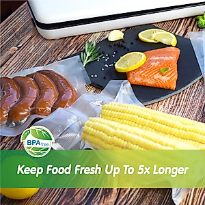 Bbaoo Vacuum Sealer Bags, 100 Quart 8" x 12" and Pint 6" x 10" Commercial Grade PreCut Bag, Food Vac Bags for Storage, Meal Prep or Sous Vide