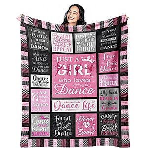 Mcurore Dance Gifts, Dance Recital Gifts for Girls, Dancer Gifts for Girls Teens, Ballet Gifts for Her, Dance Gifts for Teacher, Ballerina Gifts, Gifts for Dancers, Dance Stuff Dancing Blanket 60"x50"