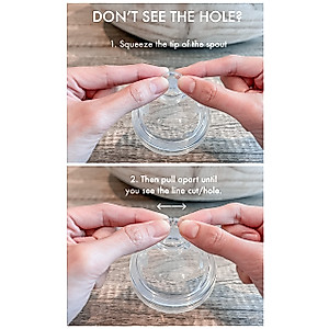 Sippy Cup Conversion Kit for Comotomo Baby Bottles | 2-Count | with Soft Silicone Sippy Spout Nipples, Weighted Any Angle Straw Ball, Bottle Handles and Straw Cleaning Brush (Sippy Spout, Pink)