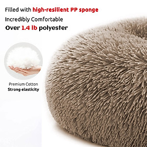 HACHIKITTY Calming Dog Sofa Bed Mat, Washable Plush Couch Cover for Dog, Furniture Protector Pet Sofa Mat for Dogs and Cats, Fluffy Dog Couch Bed with Anti-Slip Bottom (40"x 38"x 6", Camel)