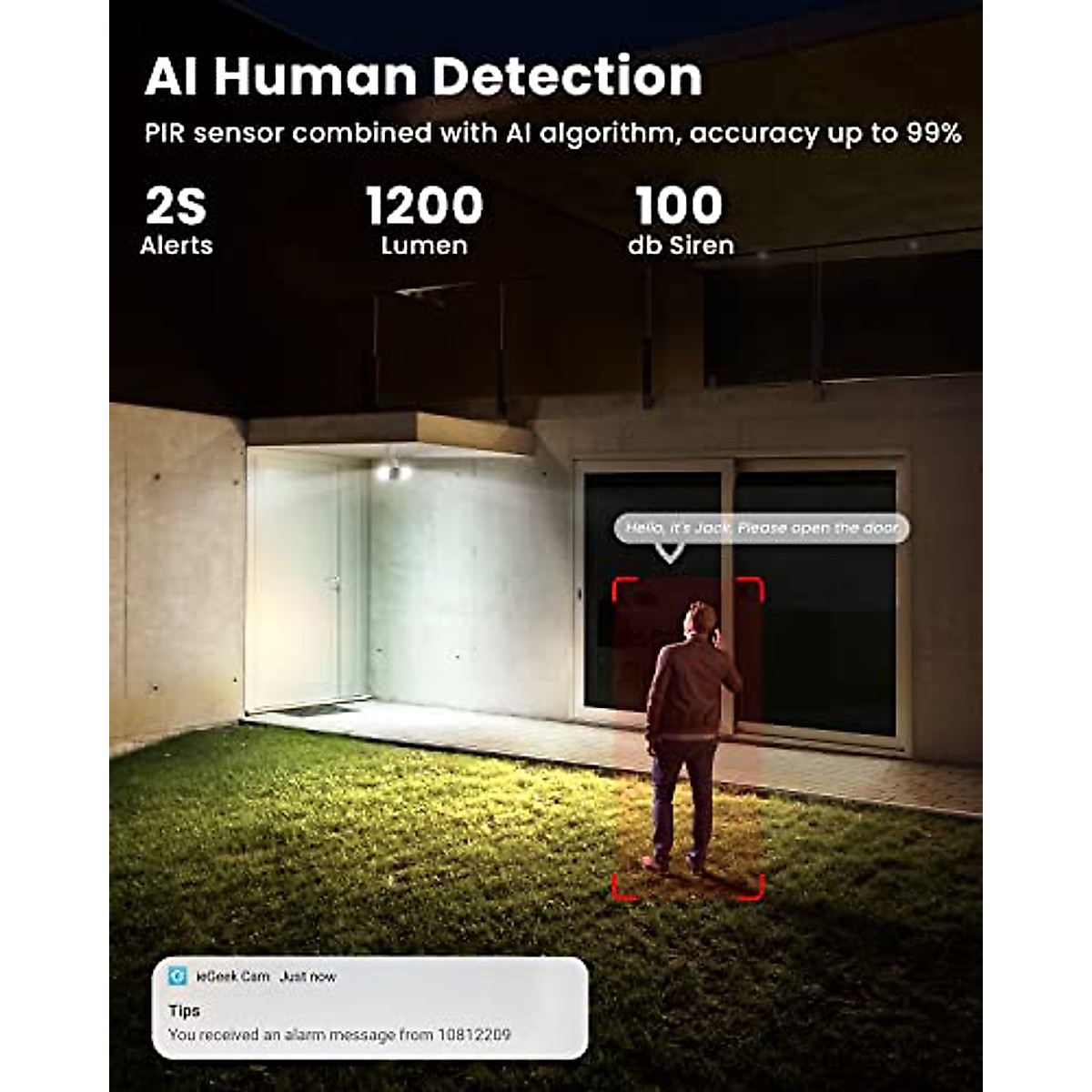 ieGeek Solar Camera Security Outdoor, Floodlight Camera Wireless 2K, Solar Outdoor Home Security Camera with 1200Lumens Flood Light, AI Detection, Color Night Vision, 2-Way Talk, Work with Alexa, IP66
