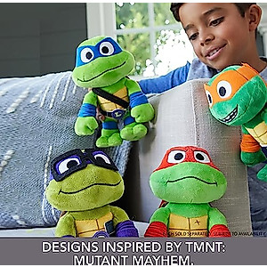 Mattel Teenage Mutant Ninja Turtles: Mutant Mayhem Leonardo Plush Toy, 8 Inch Blue Masked Soft Doll of TMNT Movie Character Leader Leo